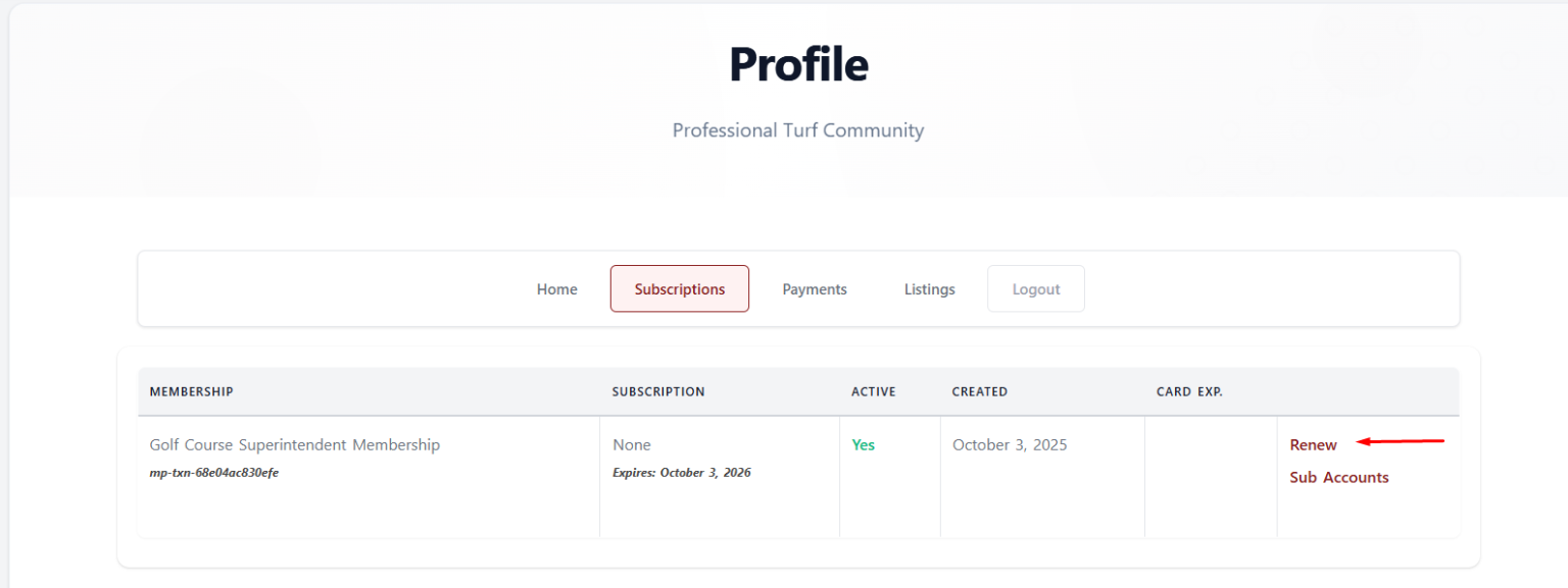 Renew Your Membership - TurfNet - The Professional Turf Community